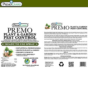 Plant & Garden Pest Control by Premo Guard - 32 oz - Insect & Disease Control for Organic Gardening - Effective Natural Plant Based Formula for Inside & Outside Plants