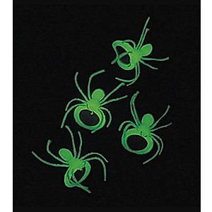 288 Bulk Halloween Spider Ring Assortment - Orange, Purple, Black, and Glow-in-the-Dark Creepy Crawly Party Favors, Treats, and Cupcake Toppers