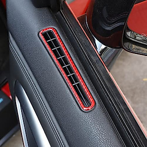 For Nissan GTR R35 2008-2016 Carbon Fiber Window Air Outlet Frame Sticker Interior Car Accessories (Red)