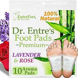 Dr. Entre's Foot Pads: Premium Foot Pads to Feel Better, Sleep Better & Relieve Stress | Effective Organic Lavender & Rose Foot Patches | 10 Pack
