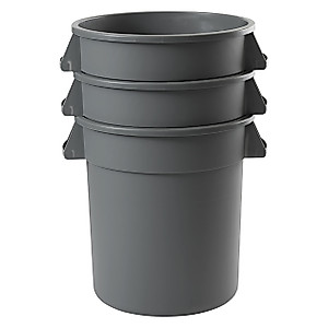 Winco Trash Can, 32-Gallon, Gray