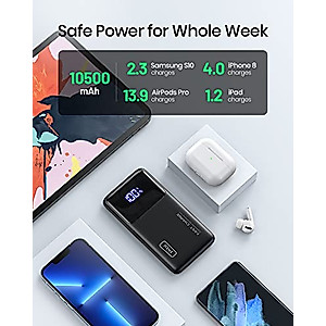[2 Pack] INIU Portable Charger, 22.5W PD3.0 QC4.0 USB C Fast Charging 10500mAh LED Display Power Bank, Battery Pack with Phone Holder for iPhone 14 13 12 Samsung S20 Google LG AirPods iPad Tablet etc.