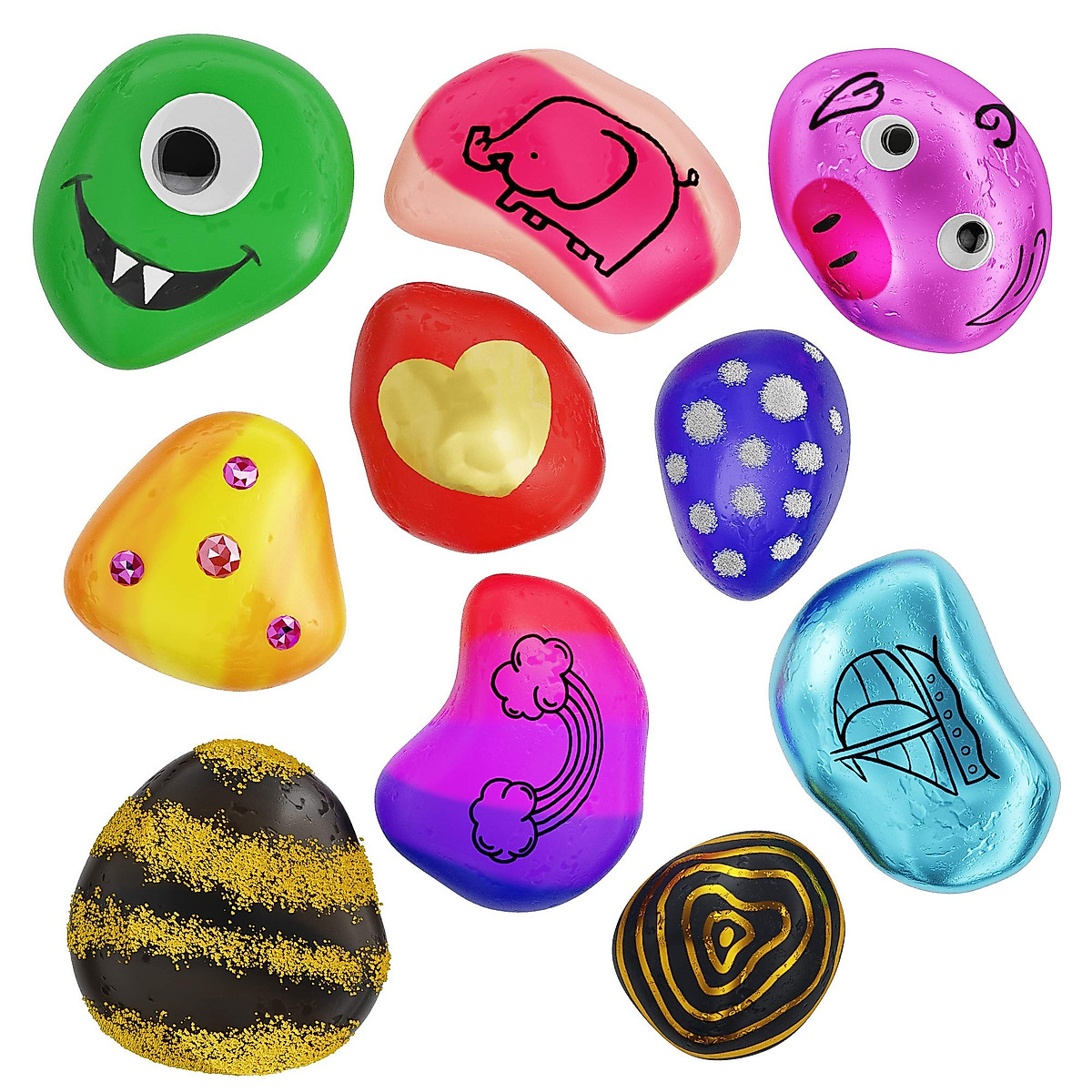 Rock Painting Kit for Kids - Arts and Crafts for Girls & Boys Ages 6-12 - Easter Craft Kits Art Set - Supplies for Painting Rocks - Best Tween Paint Gift Ideas for Kids Activities Age 6 7 8 9 10 11