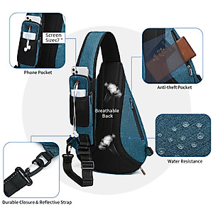 TUDEQU Sling Backpack,8 Pockets One Strap Backpack for Men Large Sling Bag,19L Single Strap Backpack for Men