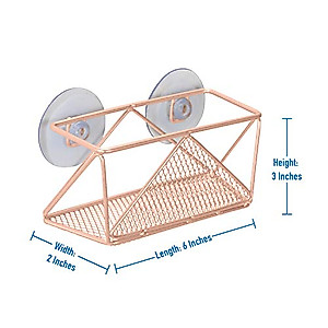 Kitchen Details Copper Geode Sponge Holder | Durable Iron Construction | Suction Cup Stabilizers | Rust Resistant Finish | Kitchen Sink Accessories