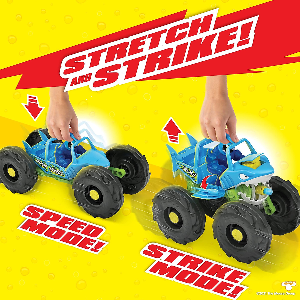 Heroes of Goo Jit Zu "Stretch and Strike Thrash Mobile! Vehicle with Missile Launcher and Stretchy, Goo Filled Exclusive Race Suit Thrash.