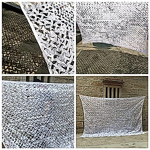 Queenbox 13x16.4ft White Camouflage Net, Oxford Hunting Blinds Sunshade Mesh Military Hide Sunscreen Shelter for Home Wall, Party, Camping, Outdoor