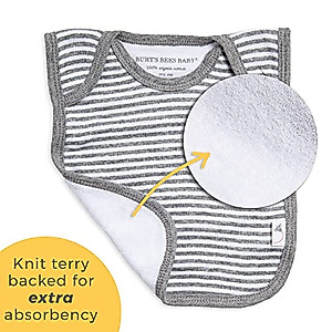Burt's Bees Baby - Bibs, 4-Pack Lap-Shoulder Drool Cloths, 100% Organic Cotton with Absorbent Terry Towel Backing