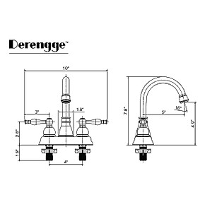 Derengge Oil Rubbed Bronze Two-Handle Bathroom Faucet,Lavatory Bathroom Sink Faucet with Pop up Drain Trim Assembly,F-450-JM ORB