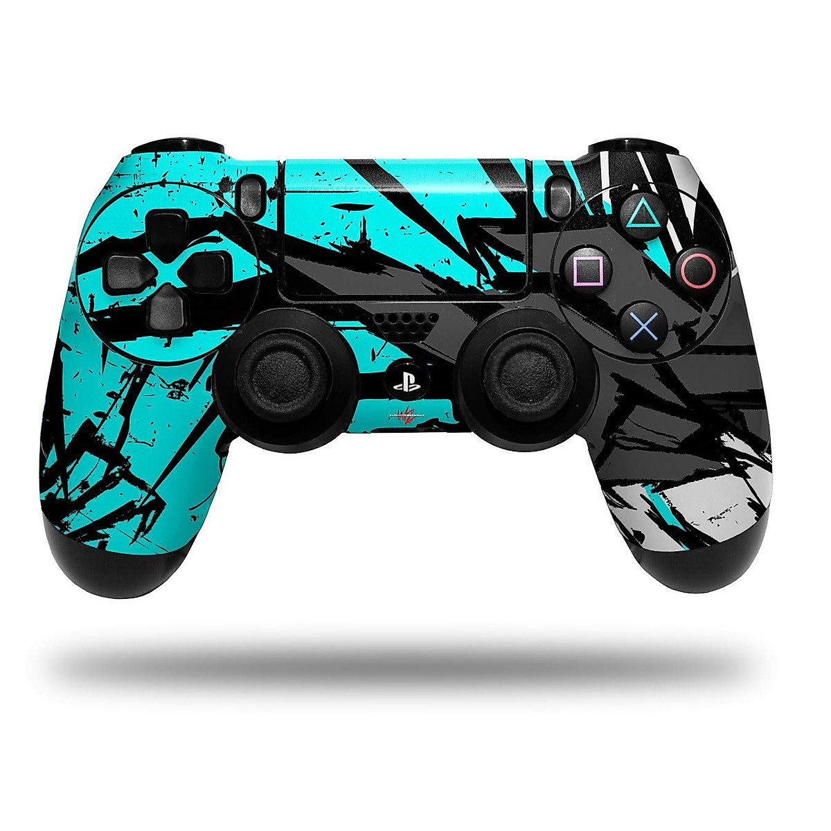 WraptorSkinz Vinyl Decal Skin Compatible with Sony PS4 Controller PlayStation 4 Original Slim and Pro Baja 0040 Neon Teal (Controller NOT Included)