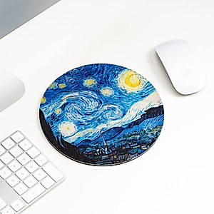 ARTHERE Mouse Pad - Mousepad, Mouse Pads with Famous Art, Cute Mouse Pad, Mouse Mat, Mouse Pads for Wireless Mouse, Leather Mousepad (The Starry Night by Vincent Van Gogh)