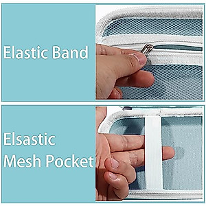 Labels Printer Case Compatible with Phomemo D30 D35 Label Maker, Fit for NIIMBOT D11 D110, Fit for JADENS D110, Case Easily Storage and Carry, Easily Store Your Printer, Tape, USB Line (Blue)