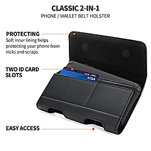 BECPLT Google Pixel 7 7 Pro 6 Pro Pixel 6 Pixel 5a 5G 4a 5G Case, Google Pixel 4 XL 3 XL Holster Case, Leather Holster Belt Clip Case with Card Holder for Google Pixel 3a XL Pixel 2 XL Pixel XL Black