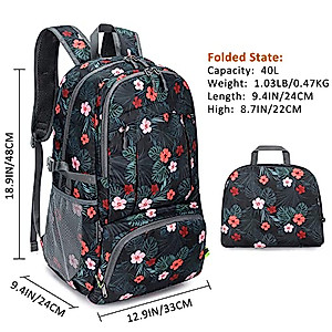 G4Free 40L Lightweight Packable Hiking Backpack, Waterproof Travel Daypack