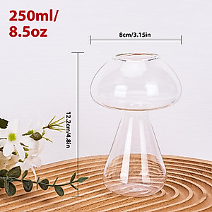 Moretoes 2pcs 8.5oz Mushroom Glasses, Cute Cocktail Glass Creative Martini Glasses Drinks Cup for Juice Wine Champagne (250ml)