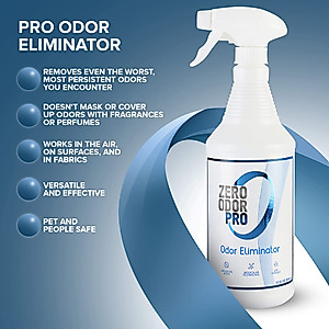 Zero Odor Pro - Commercial Strength Eliminator Odor Neutralizer, Room Deodorizer Odor Eliminator Musty Smell - Strongest Odor Eliminator Trigger Spray, (32-ounce)