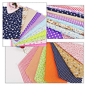Konsait 56 Pieces 10x10'' Multi-Color Fabric Patchwork Cotton Mixed Squares Bundle Sewing Quilting Craft, Craft Fabric Bundle Squares Patchwork DIY Sewing Scrapbooking Quilting Dot Stripe