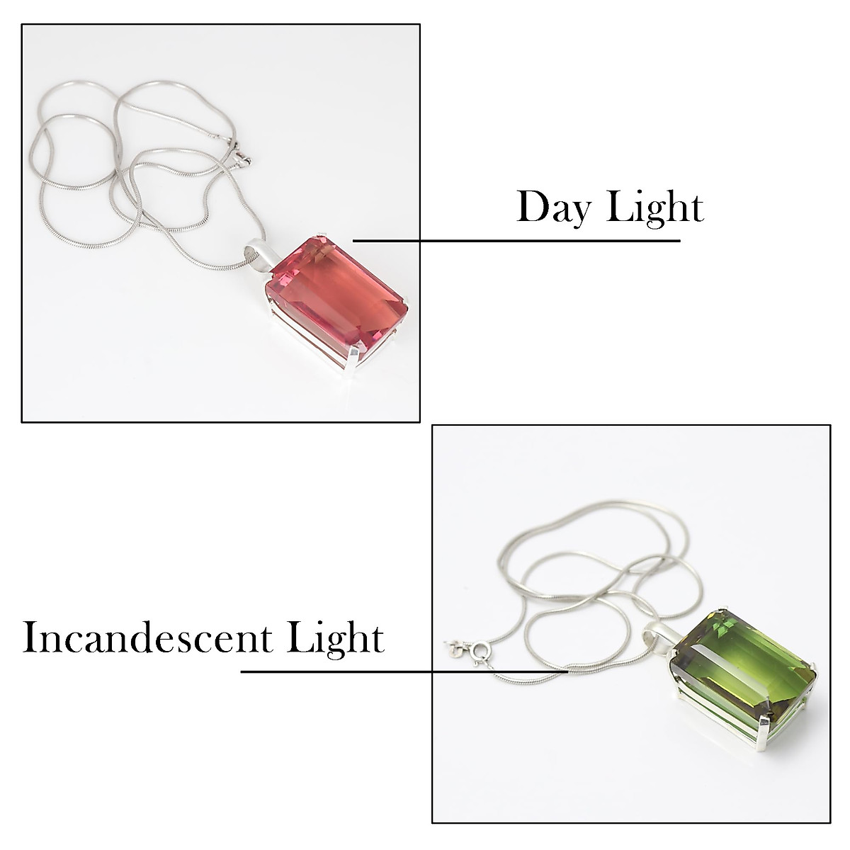 GEMHUB Loose Gemstones For Pendants 75.00 Carat Alexandrite Gemstone Pendant Without Chain Emerald Cut Sterling Silver Pendant Without Chain For Women