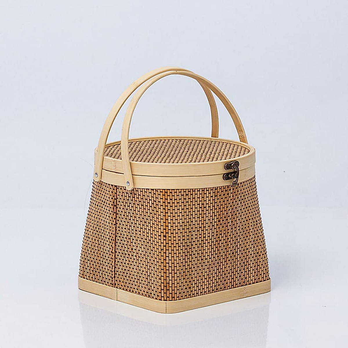 VOSAREA Egg Tray 1pc Shopping Basket Old Fashioned Bamboo Flower Basket Wicker Hamper