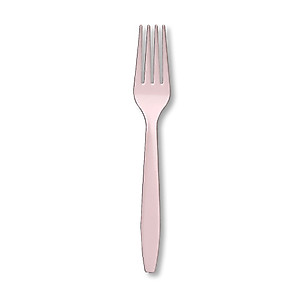 Creative Converting 50-Count Touch of Color Premium Plastic Forks, Classic Pink -