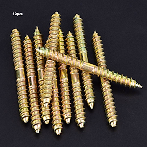 10pcs 6 * 60mm Double Ended Self-tapping Screw, Double Ended Dowel Screw, Double Sideded Screws, Double End Furniture Screw for Making Joints Between Two Pieces of Wood