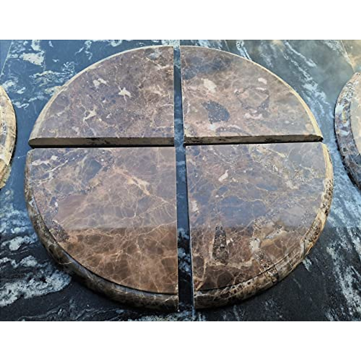 Premium Marble Corner Shelf - 8" Shower Soap Dish - Natural Stone Bathroom Caddy - Bath Wall Shampoo Holder (Emperador Dark OG)