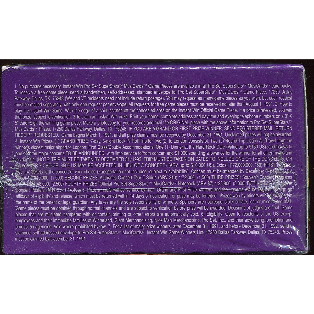 Pro Set Super Stars MusiCards Box