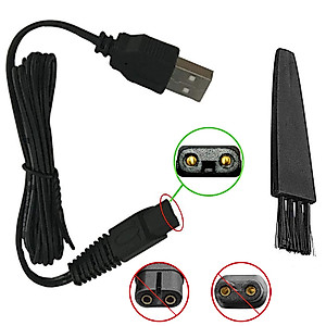 Shaver Charger for Solo Men's Rechargeable Full Body Hair Trimmer Replacement Electric Shaver Charging Cable 5V USB Charger with Cleaning Brush(1 Packs)