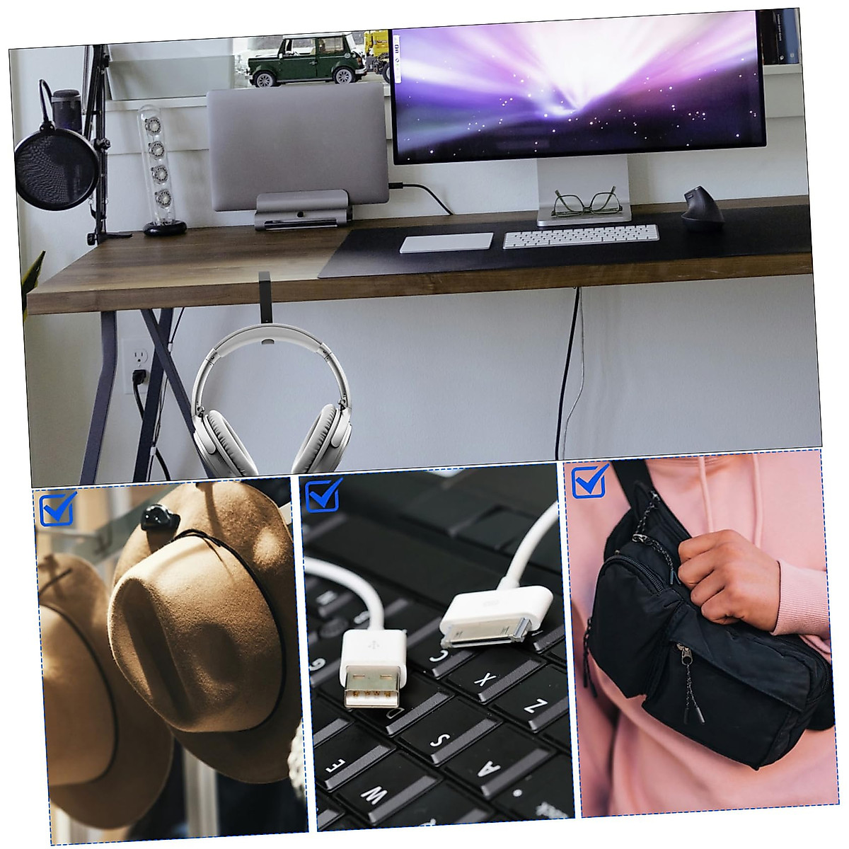 1pc Headphone Hook Headphone Holder Headset Shelf Rack Headphone Hanger Headphone Stand Headsets Stand Headphone Storage Hook Headset Holder Headphone Rack Headsets Holder