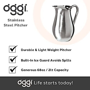Stainless Steel Pitcher - 68 oz, Silver