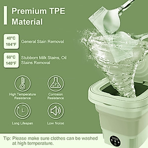 Portable Washing Machine, 8L Foldable Mini Washer with Detachable Drain Basket,3 Modes Deep Cleaning Laundry Washer and Dryer Combo for Apartments,Dorm,Camping,RV,Travel Laundry