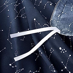 Wake In Cloud - Constellation Duvet Cover Set, Navy Blue with White Astronomy Galaxy Space Stars, Soft Microfiber Bedding (3pcs, Queen Size)