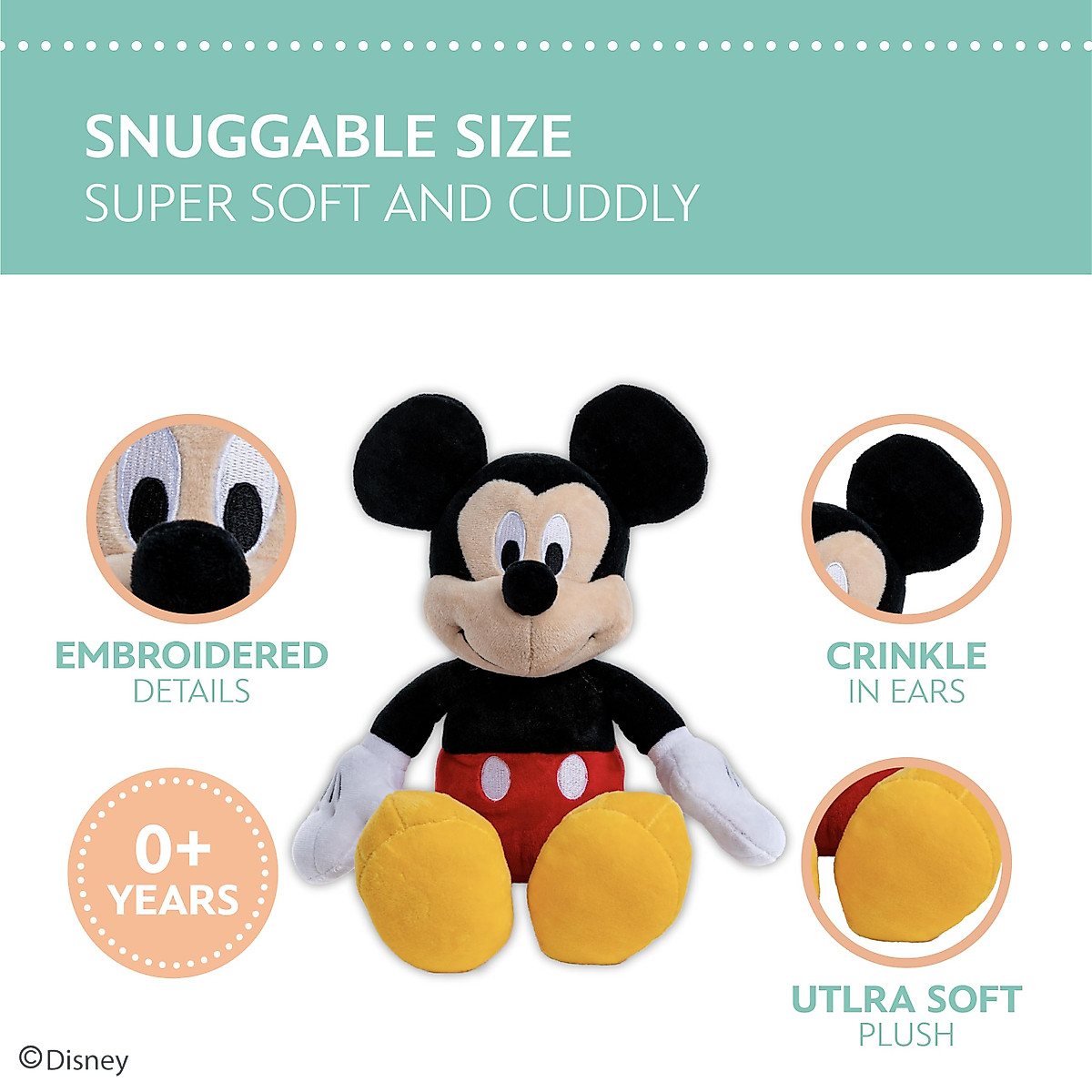 Disney Baby Mickey Mouse Stuffed Animal Plush Toy, 15 Inches