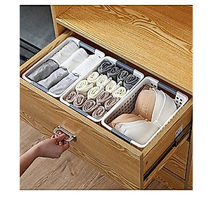 Whale Pocket 6 PCS Plastic Storage Basket, Slim White Organizer Tote Bin Shelf Baskets for Closet Organization, De-Clutter, Toys, Cleaning Products, Accessories(11.8 x 8.5x 3.4in)