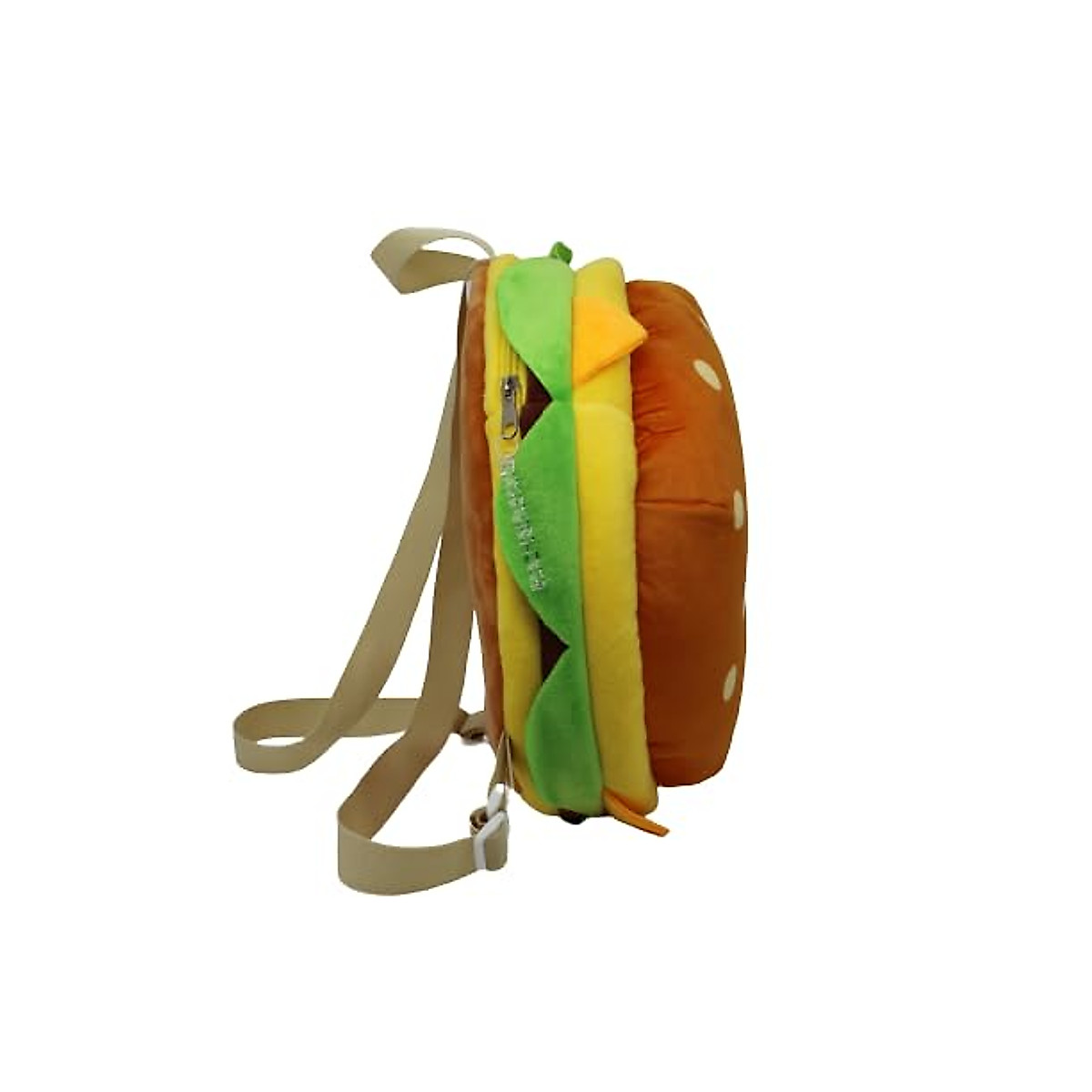 Burger Bag - Spacious Soft Plush Backpack with Adjustable Straps, for Travel and more (12x12 inch)