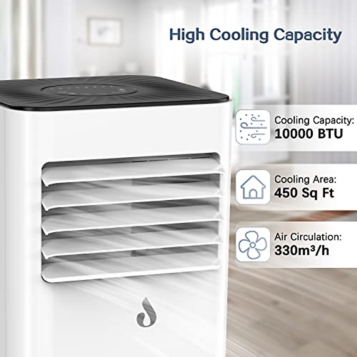 10,000 BTU Portable Air Conditioners, Portable AC With Remote for Room to 450 sq.ft  3 in 1 Air Conditioner With Dehumidification/Air Circulation/Timer And Window Kit