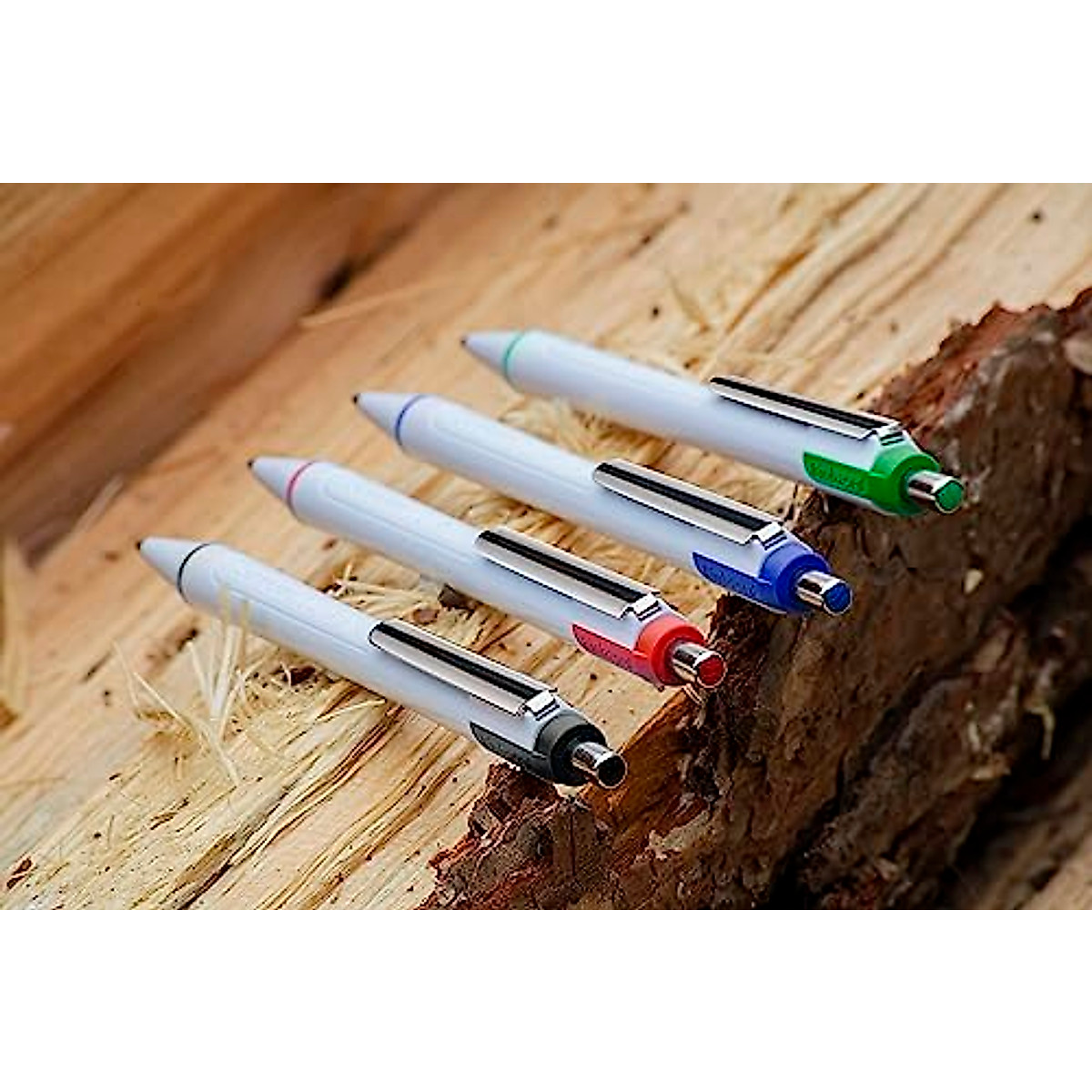 Schneider Slider Xite XB (Extra Broad) Ballpoint Pen, Refillable + Retractable, 1.4 mm, White Barrel w/Blue Accents, Black Ink, Box of 10 Pens (133201)