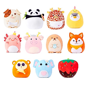 PLAYNICS Large Tree Frog Plush Pillow Stuffed Animal Toy,Big Size Cute Soft 14" Fat Kawaii Hugging Cuddle Huggable Plushie,Gift for Kids (Tree Frog)