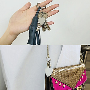 VNOX Customize Keychain-Stainless Steel Heart Shape ID Tag Keychain for Mon Daughter Sister,Charm for Bracelet Handmade Jewelry