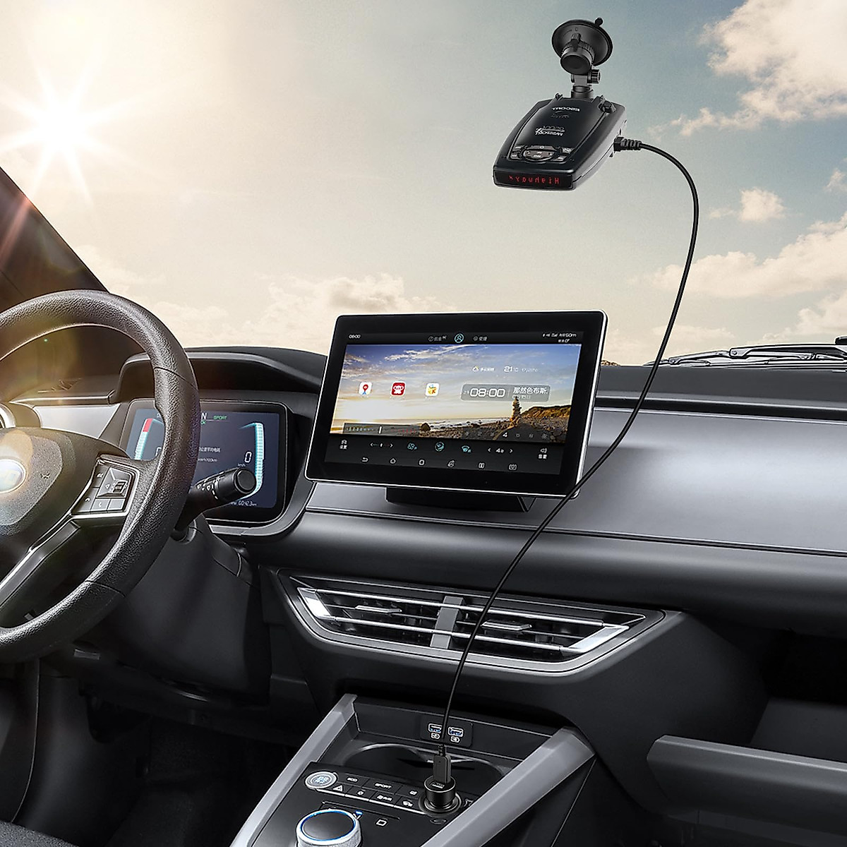 QaMcbulc Radar Detector Power Cable, USB to RJ11 DC3.5 Cable,Replacement Radar Detectors Power Cable,for Escort Unide Radenso XP Beltronics Cob'r'a Whistler Radar Detector (RJ11-3.3FT)