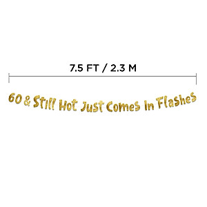 60th Birthday Gold Glitter Banner - Happy 60th Birthday Party Decorations