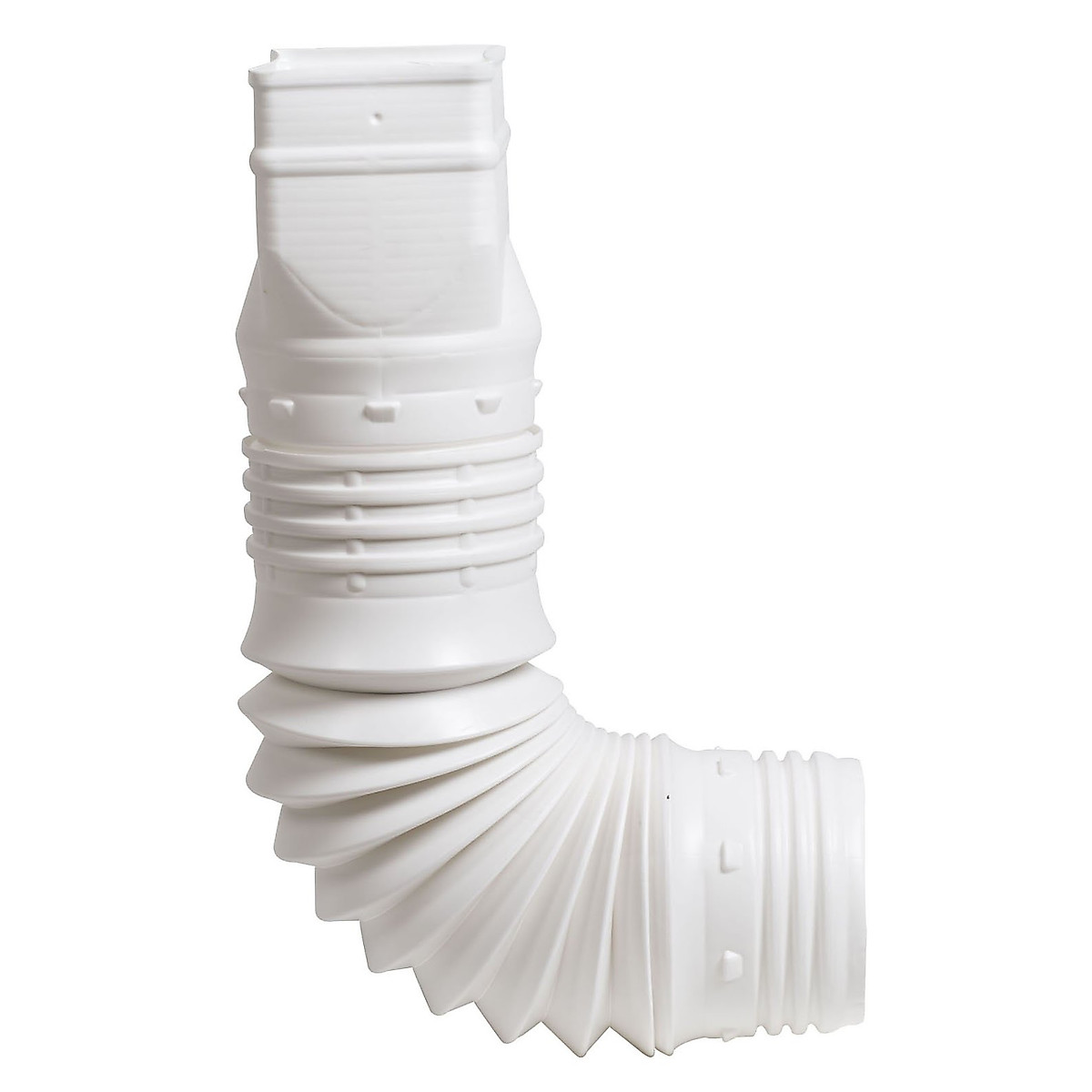 Flex-Drain 53127 Flexible Downspout Extension Adapter, 3 by 4 by 4-Inch, White