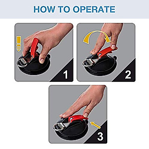 Queta Set of 4Packs Vacuum Suction Cup Anchor with Securing Hooks, Heavy Duty Car Strap Suction Cup Hooks for Car&Kitchen&Bathroom&Restroom