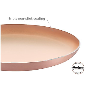 HUDSON Crepe Pan has Ceramic Nonstick, 8.7, Cookware, Pots and Pans, Copper