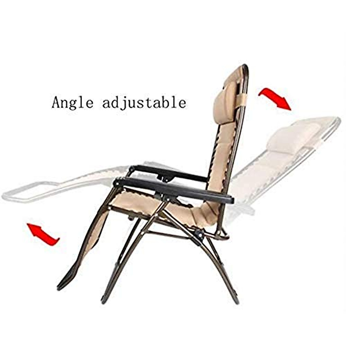 XZGDEN Lightweight Mahanz Sun Lounger Camping Chairs Zero Gravity Lounge Chair with Pillow Adjustable Folding Recliner Outdoor Patio Chair Brown