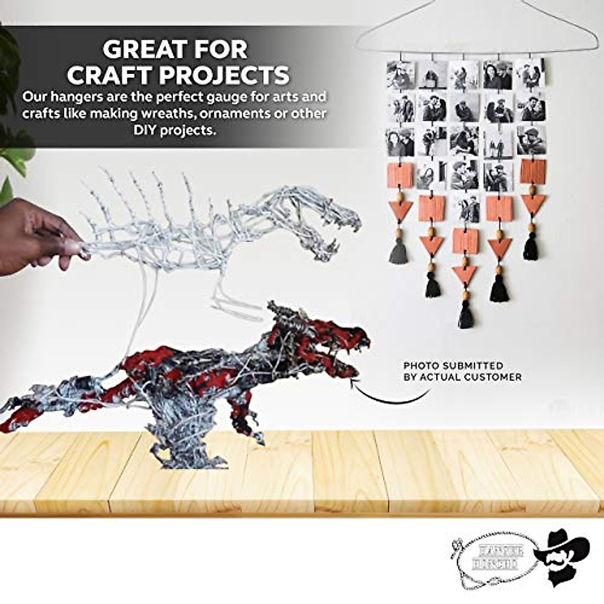 Wire Hangers in Bulk - 50 White Metal Hangers - 18 Inch Thin Standard Dry Cleaner Coated Steel