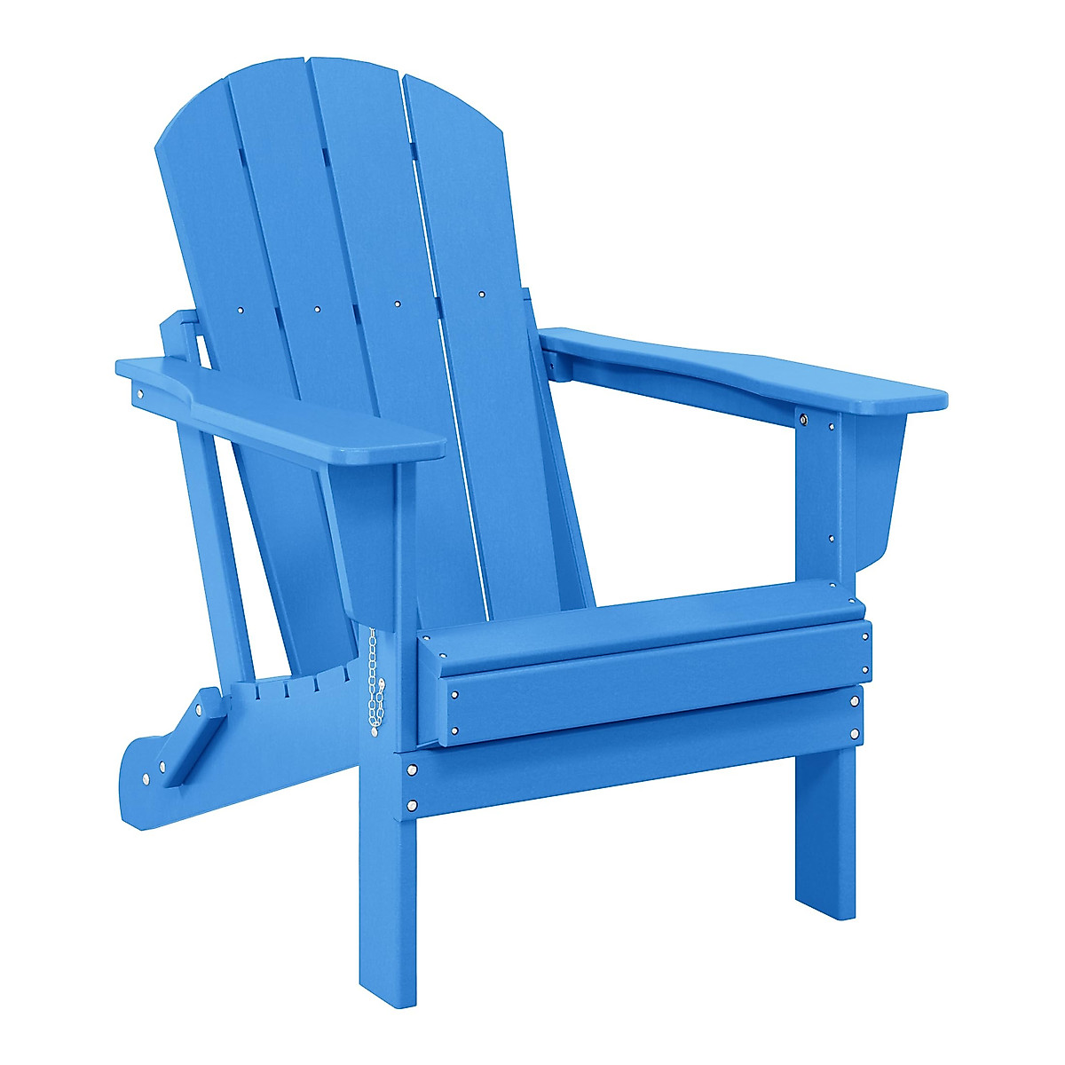WO Home Furniture Adirondack Chair Lounger Outdoor Folding for Fire Pit, Beach, Balcony, Backyard, Lawn, Patio, Pool, Deck, Garden (Pacific Blue)