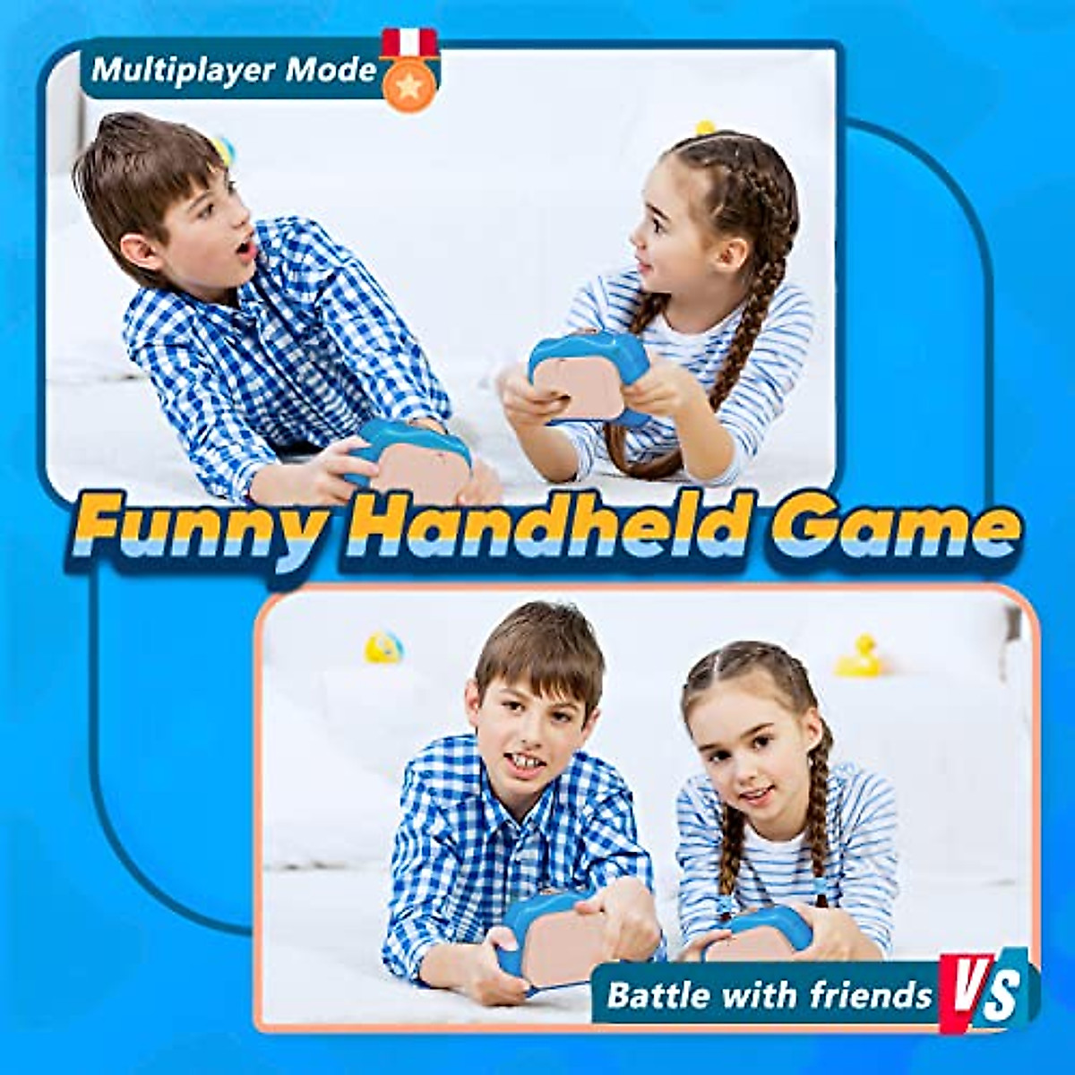 Quick Push Light Up Pop Game Fidget Toys for Adults and Kids | Puzzle Game Machine | Squeeze Poppet Sensory Push Pop Bubble Toy | Relief Party Favors Puzzle Game Fidget Console (Light Blue)