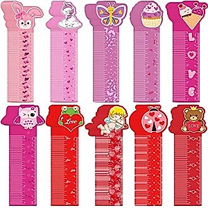 100 Pieces Valentine's Day Bookmark Ruler for Happy Valentine Day Teacher Prizes Classroom Students 10 Styles for Classroom, School, Valentine's Day Parties Favor Exchanges