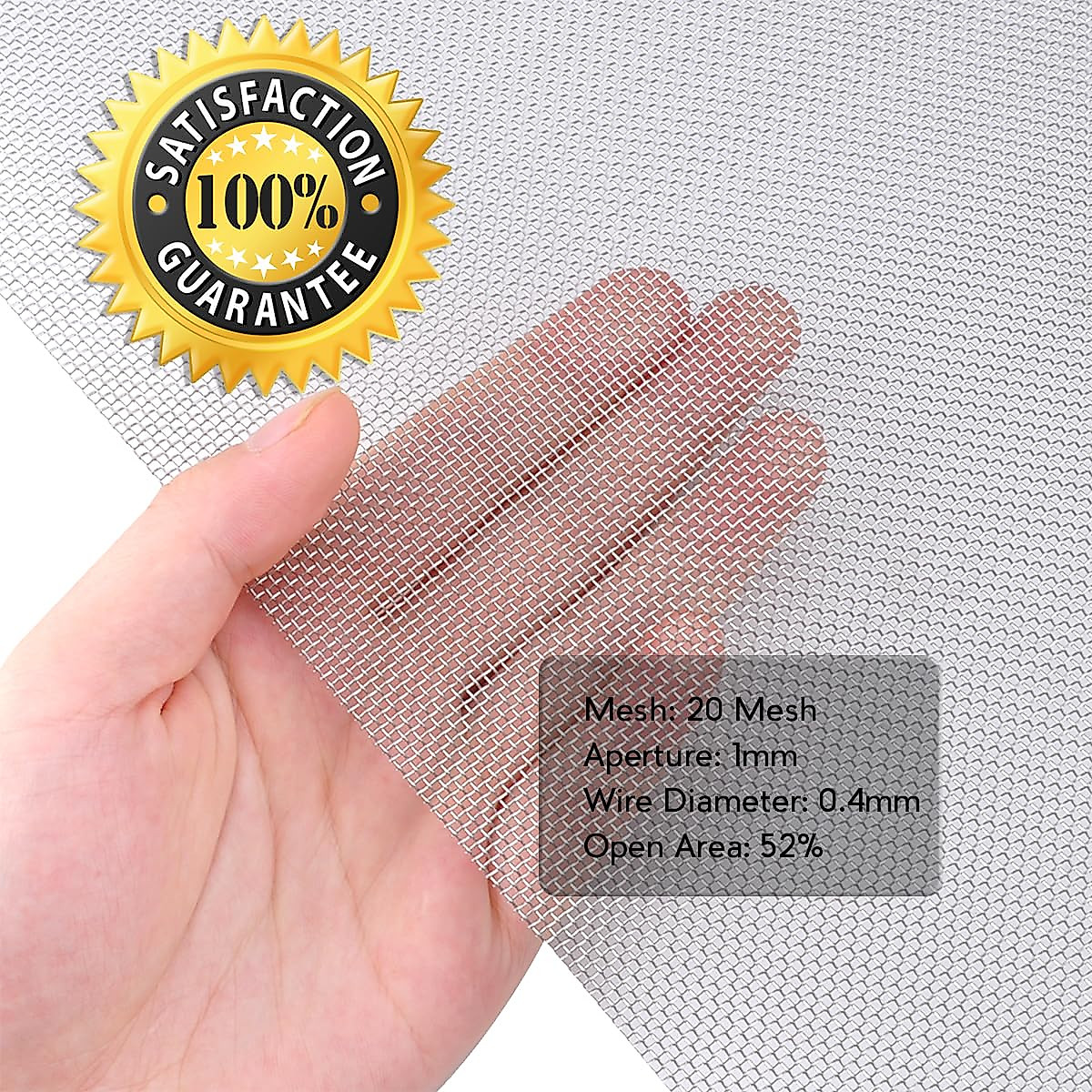 4PACK Stainless Steel Woven Wire Mesh Never Rust, Air Vent Mesh 11.8"X8.2"(300X 210mm), Hard and Heat Resisting Screen, 1mm Hole 20 Mesh Easy to Cut by Valchoose